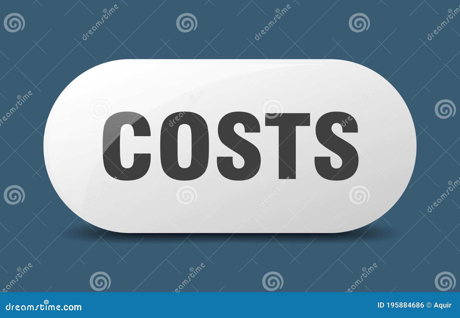 Costs Button. Costs Sign. Key. Push Button Stock Vector - Illustration ...