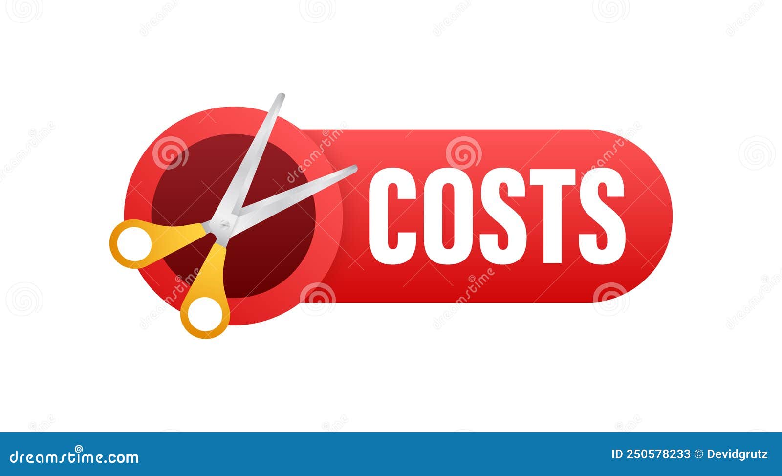 Costs Cut in Flat Style on White Background. Vector Illustration ...