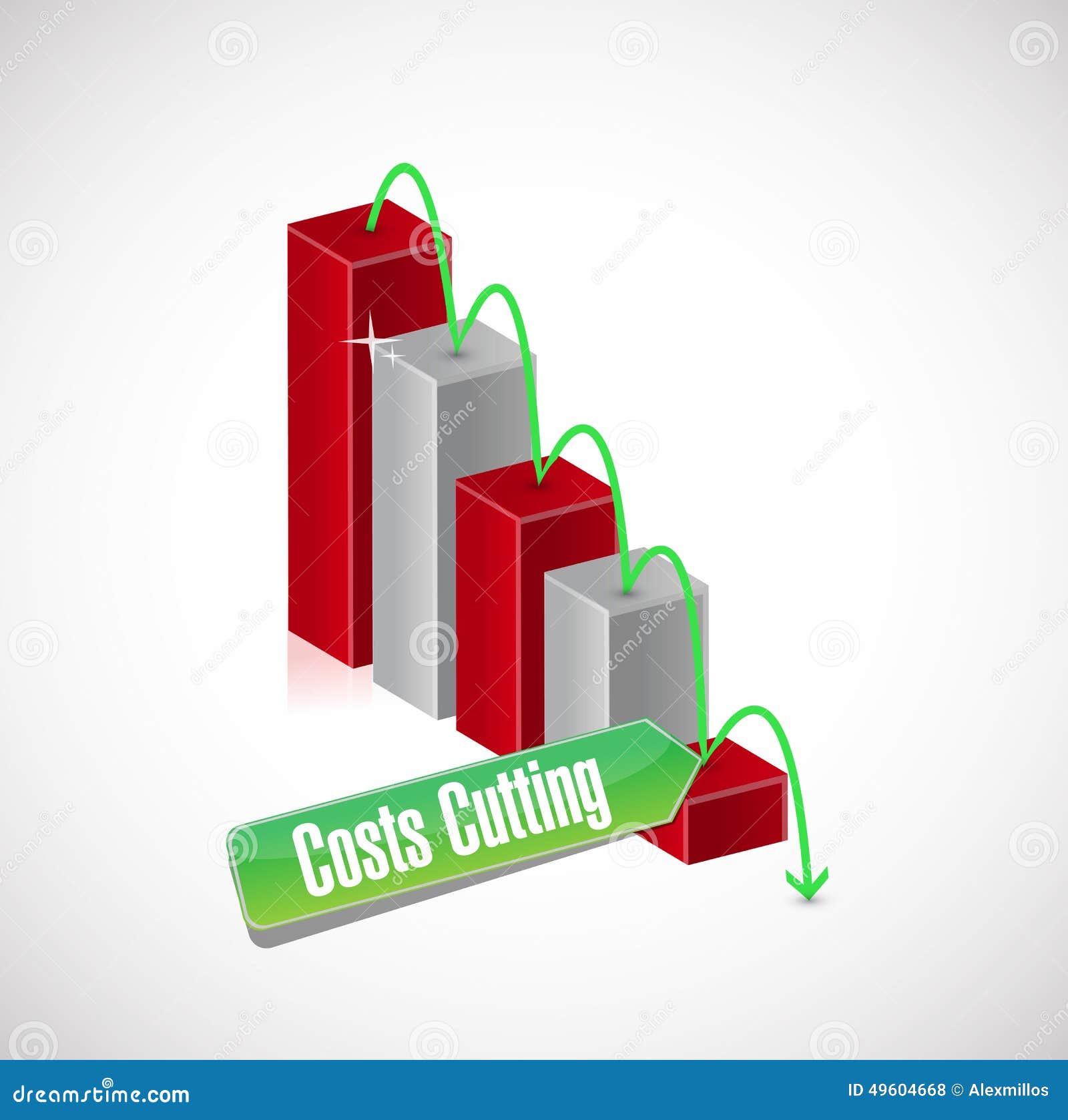 Costs Cutting Business Graph Illustration Design Stock Illustration ...