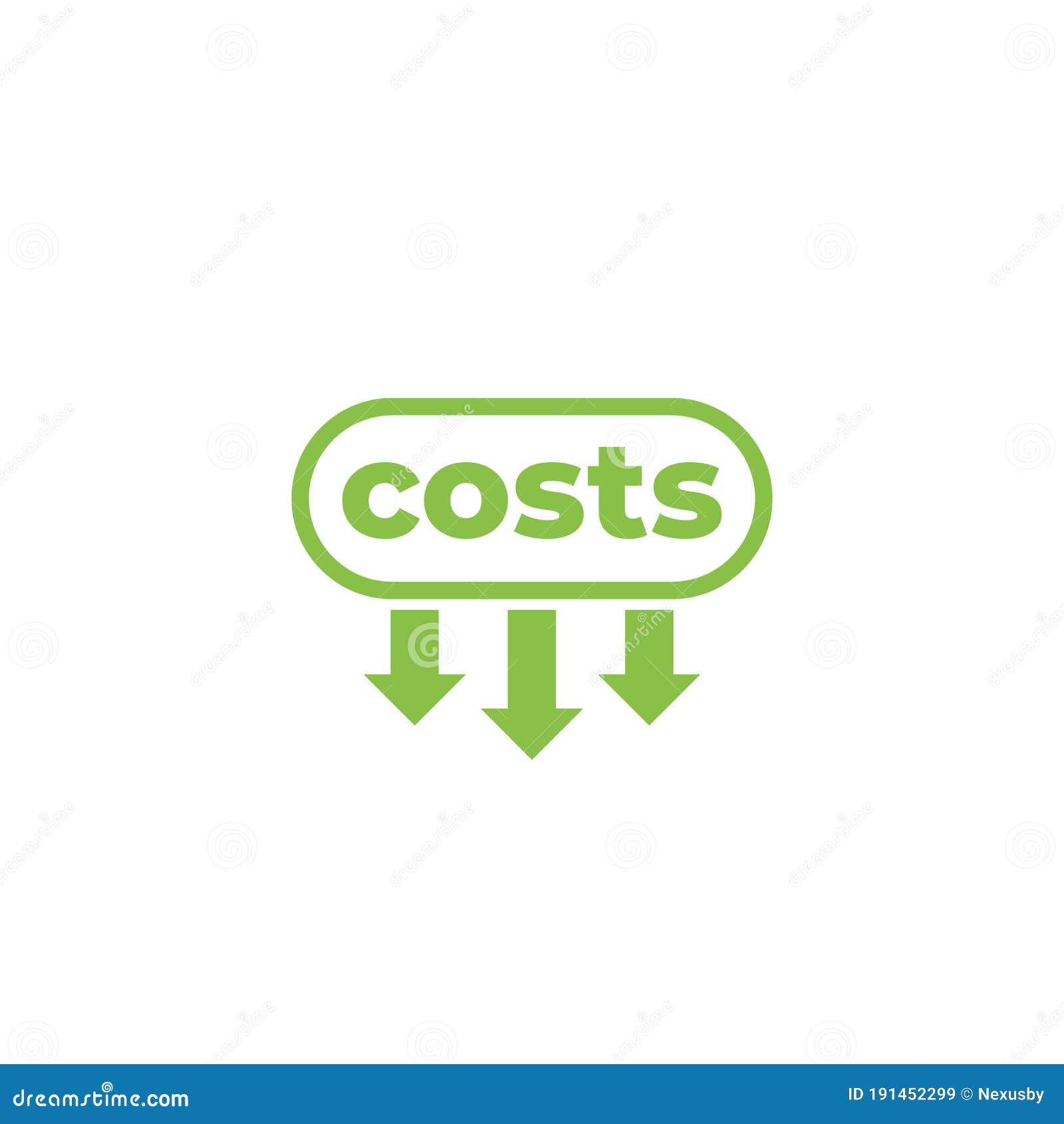 Costs Down Vector Icon on White Stock Vector - Illustration of cost ...