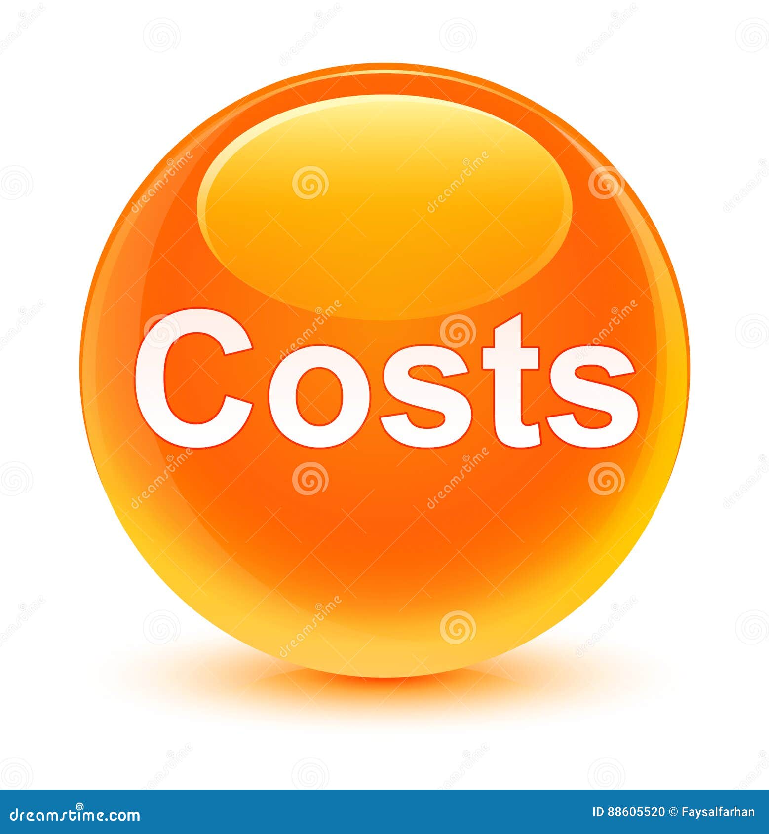 Costs Glassy Orange Round Button Stock Illustration - Illustration of ...