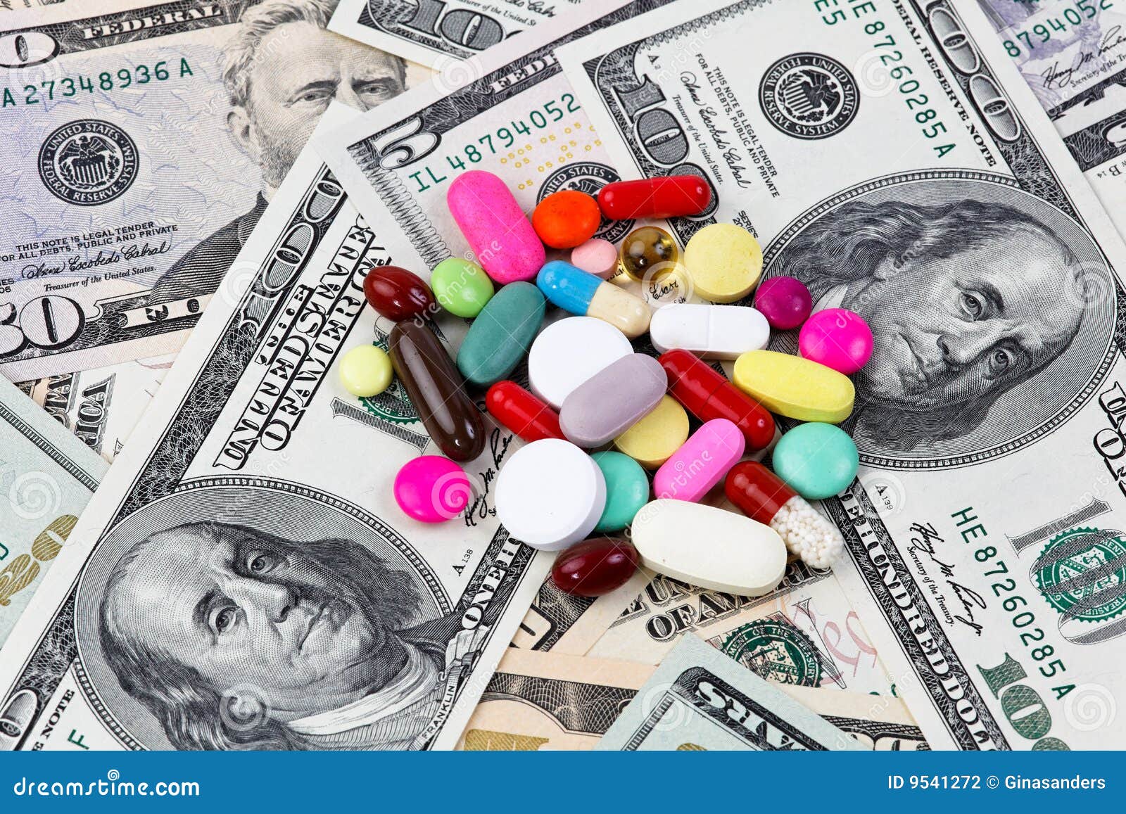 Costs for Health, Tablets and Dollar Bank Notes Stock Photo - Image of ...
