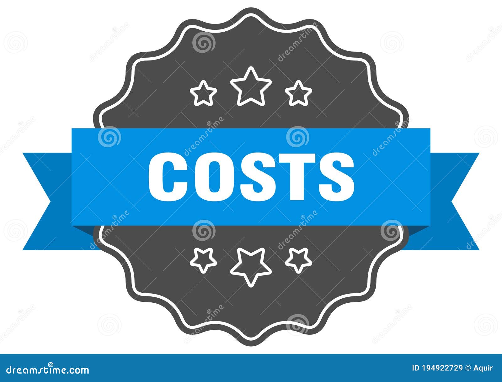 Costs label stock vector. Illustration of sticker, stamp - 194922729