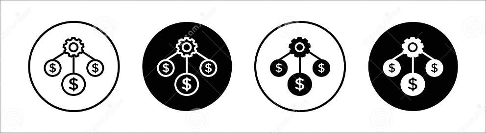 Costs Optimization Flat Line Icon Set. Costs Optimization Thin Line ...