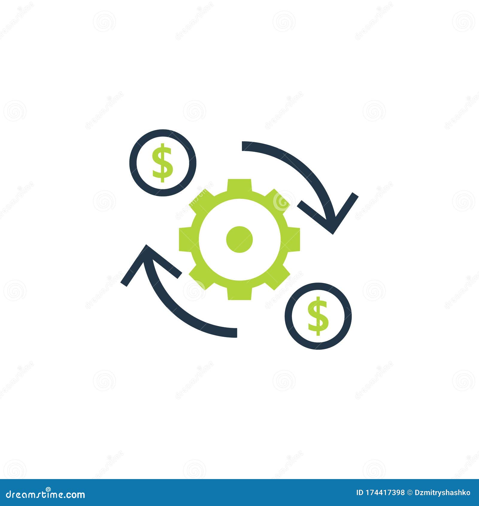 Costs Optimization And Production Efficiency Icon Vector Illustration ...