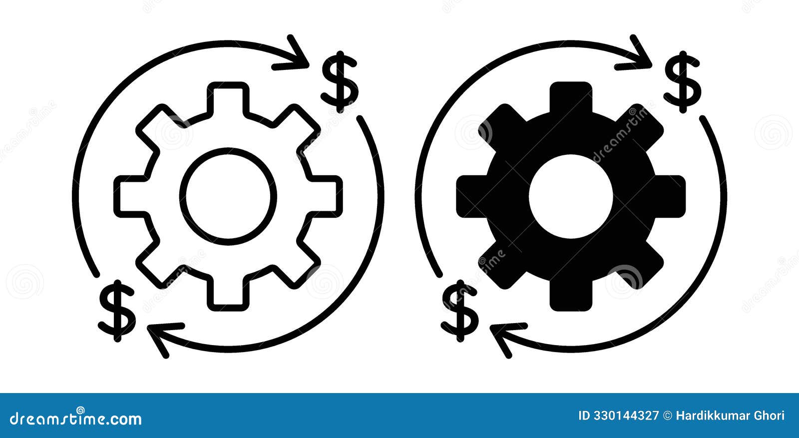 Costs Optimization Thin Line Icon Set Stock Illustration - Illustration ...