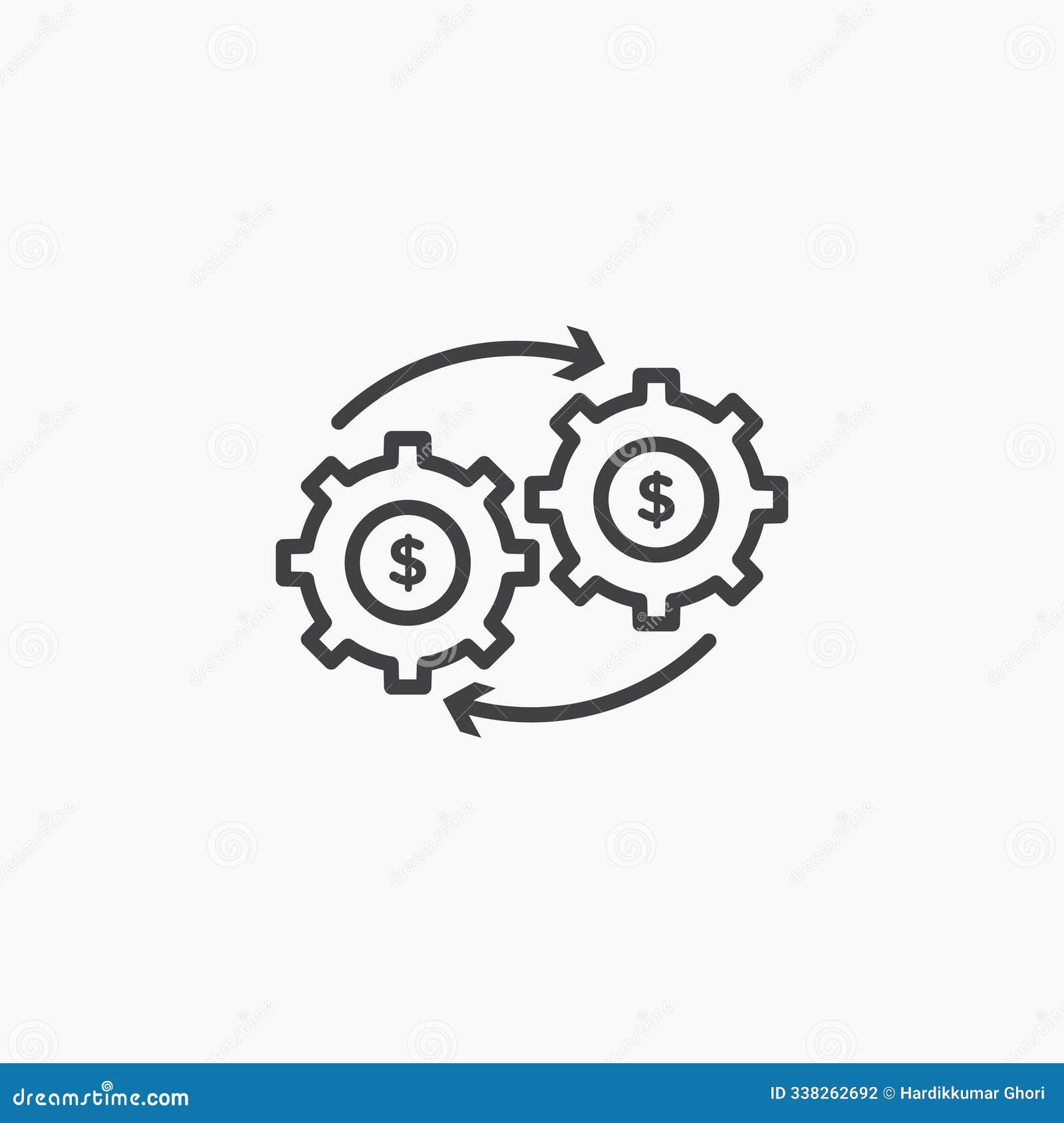 Costs Optimizationline in Thin Line Black Color. Flat Simple Vector ...