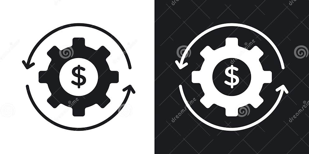 Costs Optimizationline in Thin Line Black Color. Flat Simple Vector ...