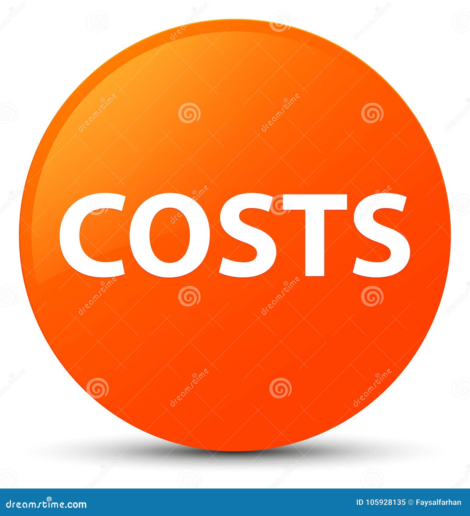 Costs orange round button stock illustration. Illustration of rental ...