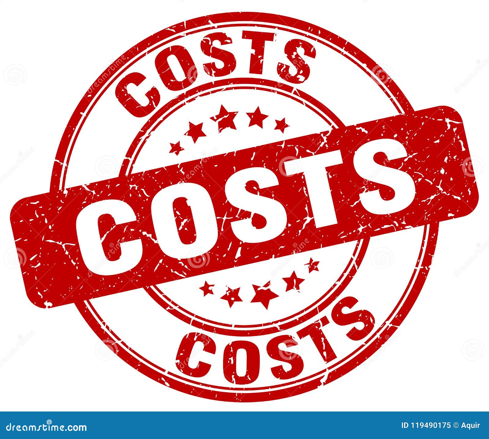 Costs red stamp stock vector. Illustration of isolated - 119490175