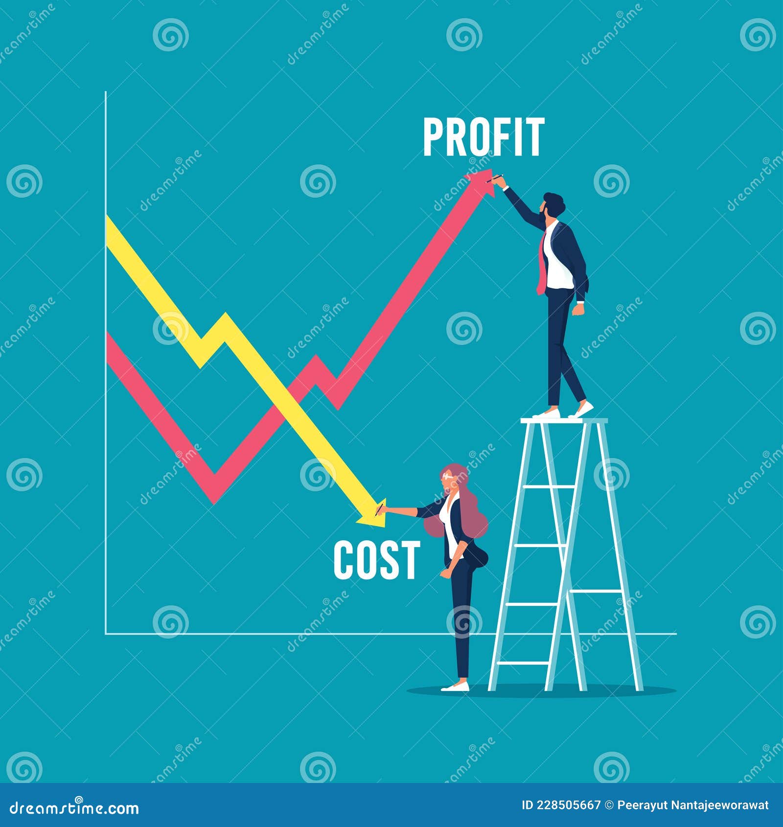 Costs Reduction Business Vector Concept Stock Vector - Illustration of ...