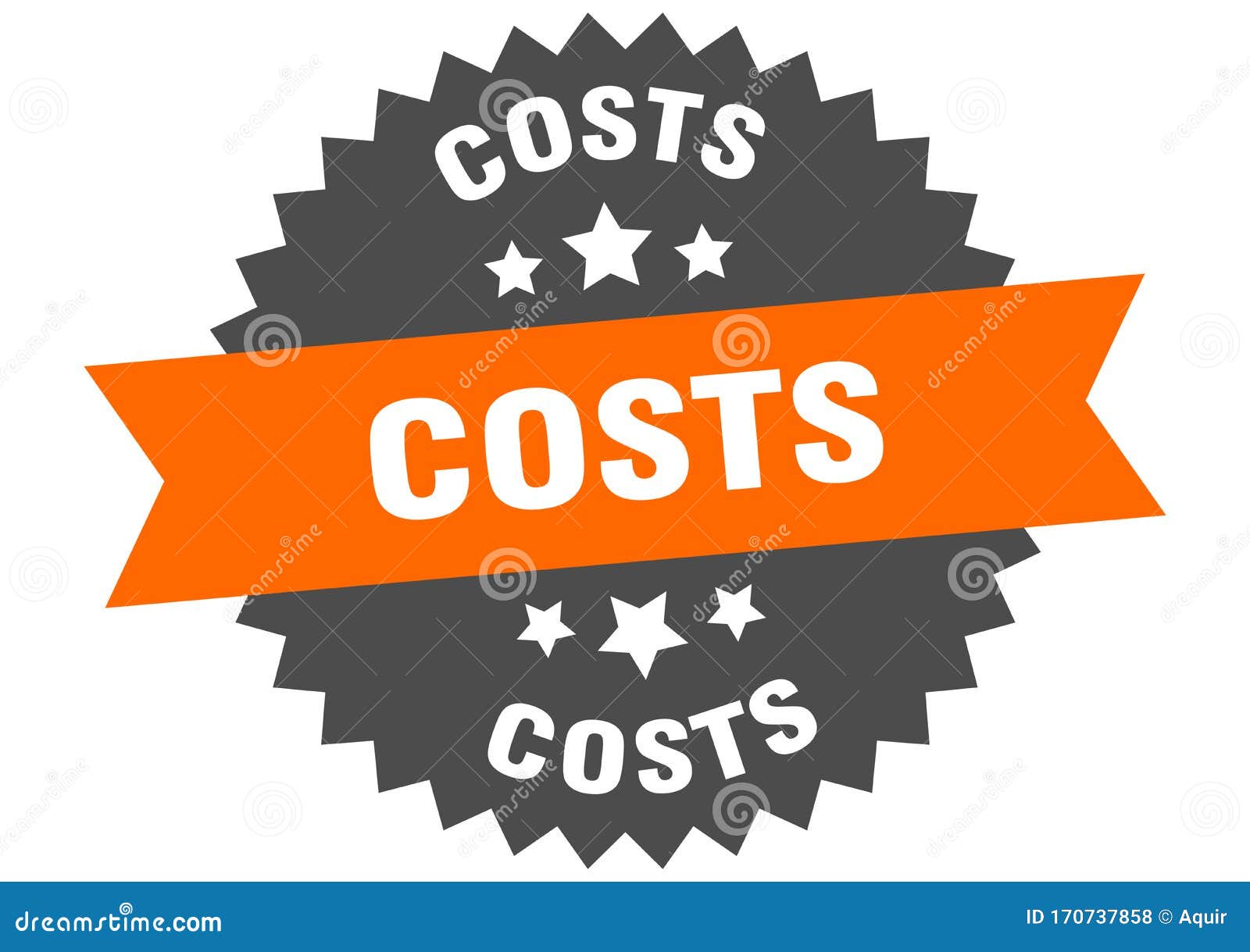 Costs Sign. Costs Circular Band Label. Costs Sticker Stock Vector ...