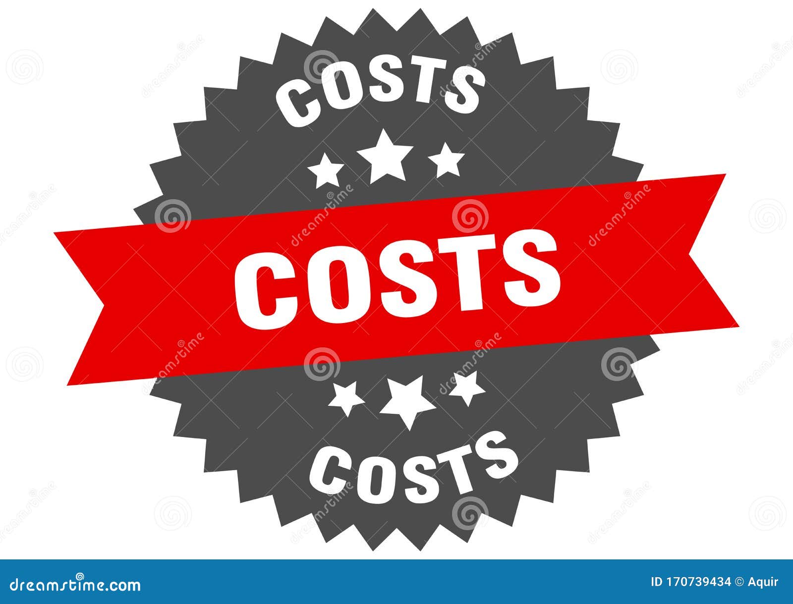 Costs Sign. Costs Circular Band Label. Costs Sticker Stock Vector ...
