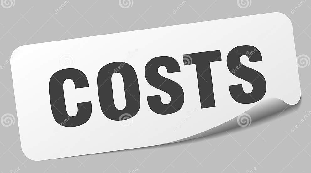 Costs sticker. costs label stock vector. Illustration of sign - 349477982