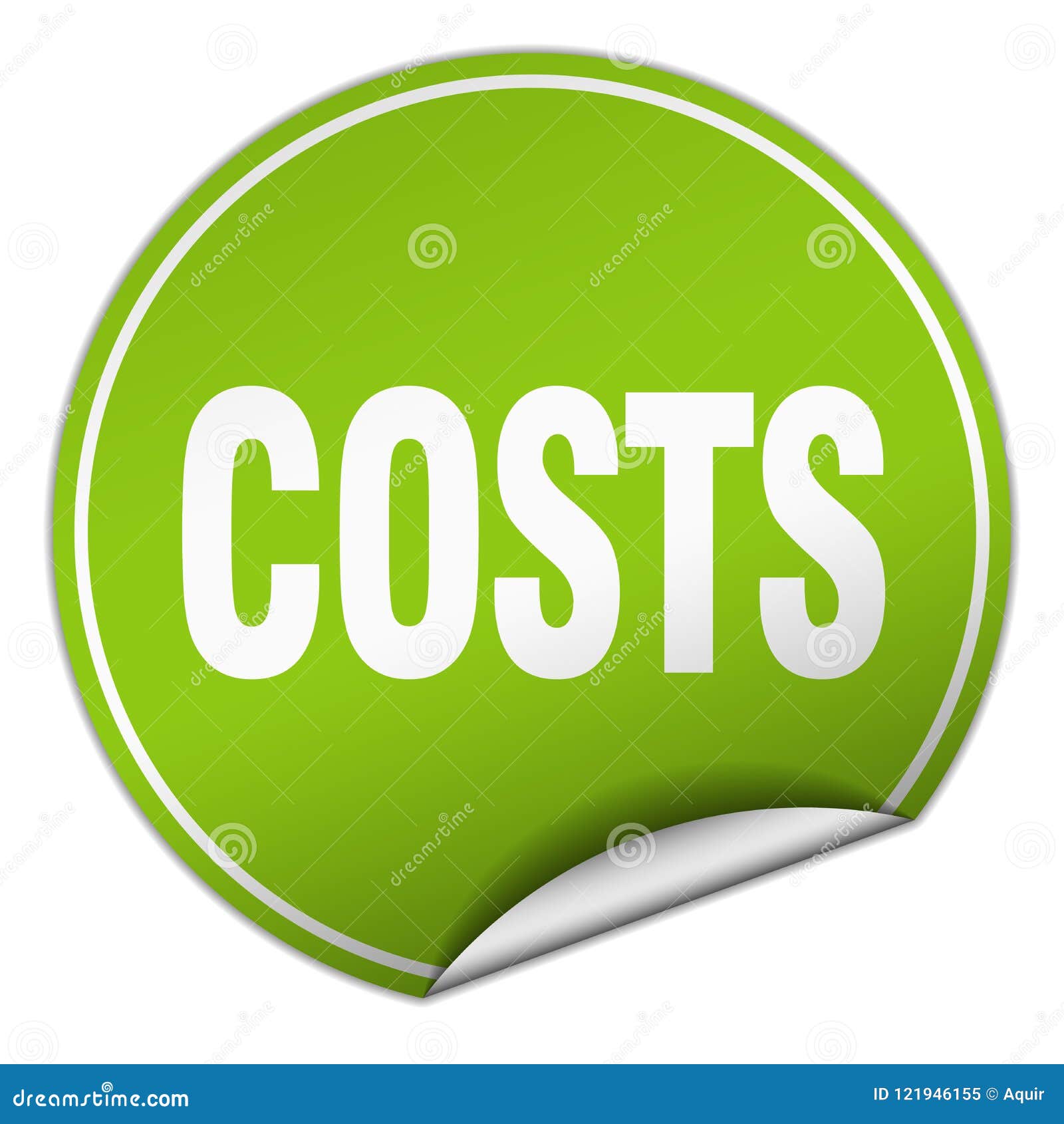Costs sticker stock vector. Illustration of green, threedimensional ...