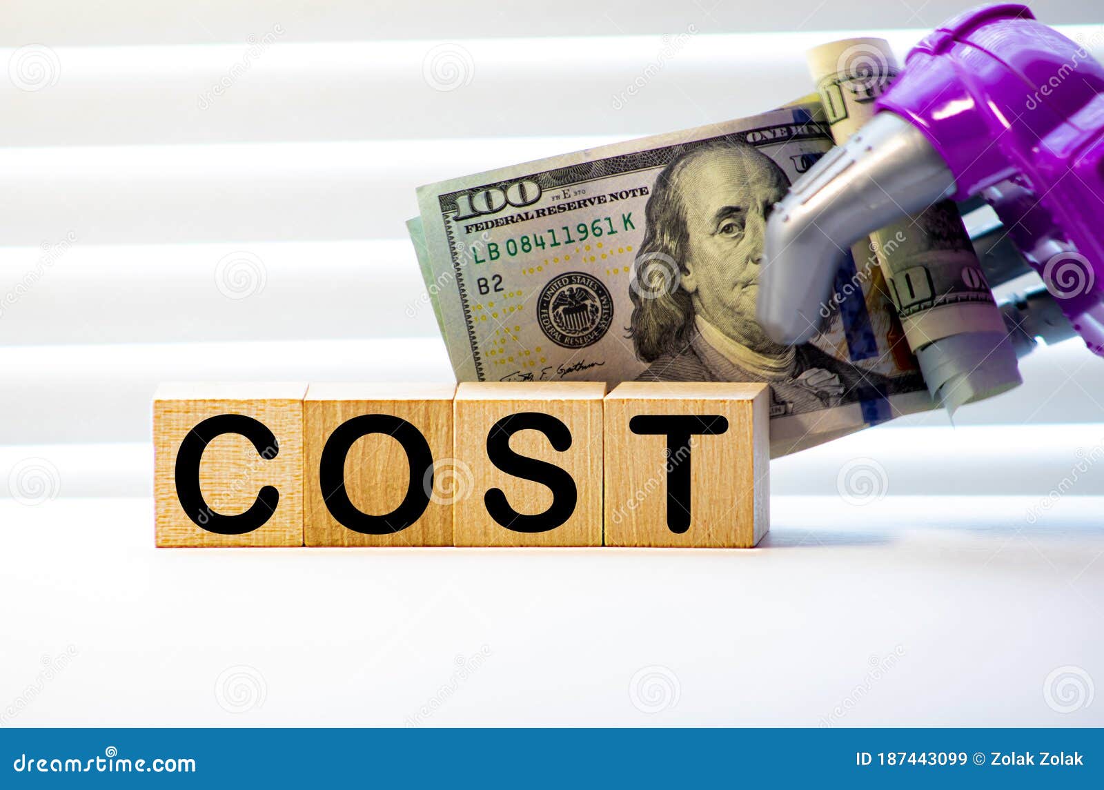COSTS Word Made with Building Blocks Isolated on White Stock Image ...