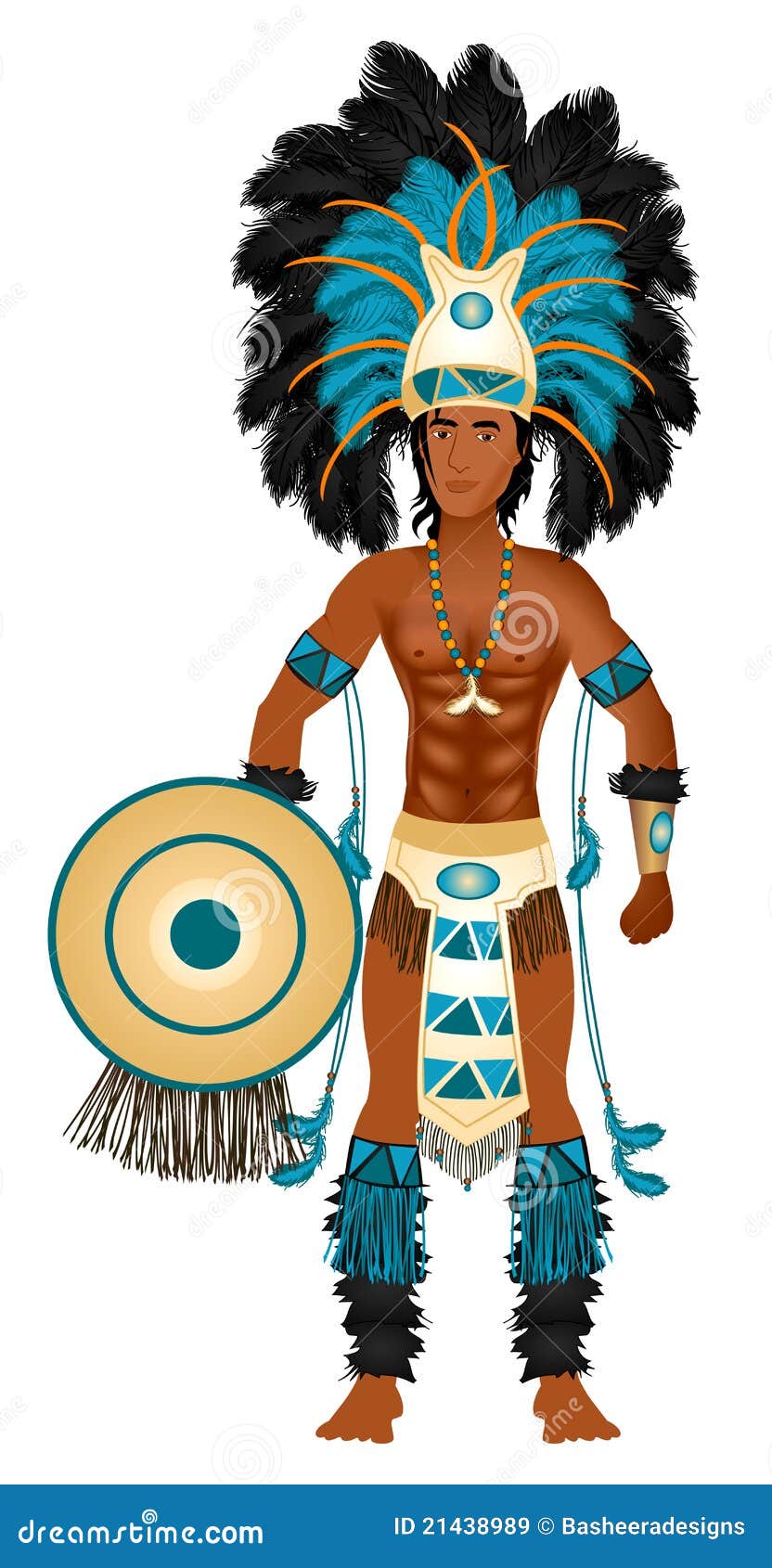 Costume Azteco Di Carnevale Illustrazione Vettoriale - Illustrazione di ...