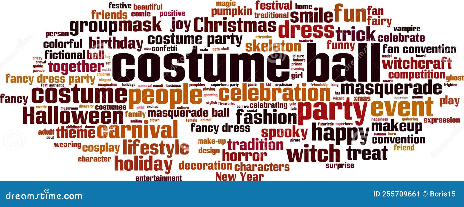 Costume ball word cloud stock vector. Illustration of fancy - 255709661