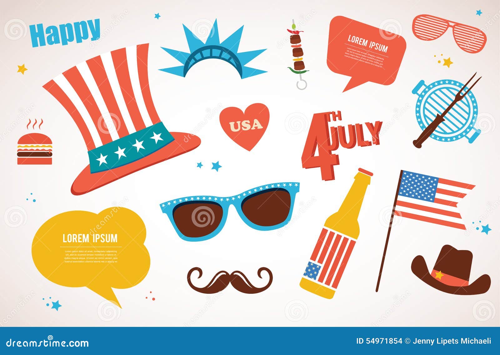 Costume and Traditional Objects for Independence Stock Vector ...