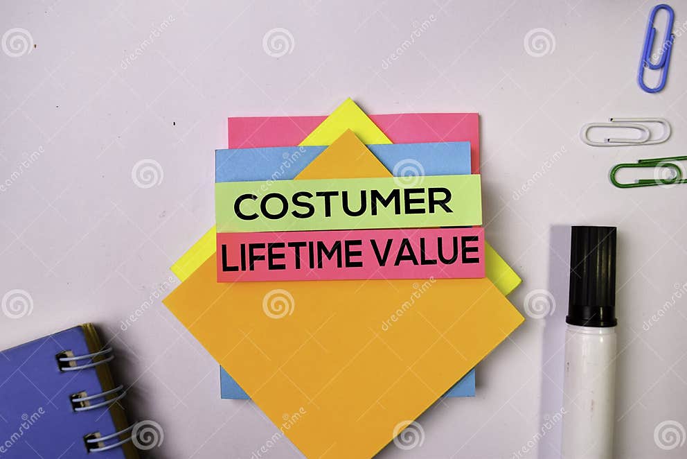Costumer Lifetime Value on Sticky Notes Isolated on White Background ...