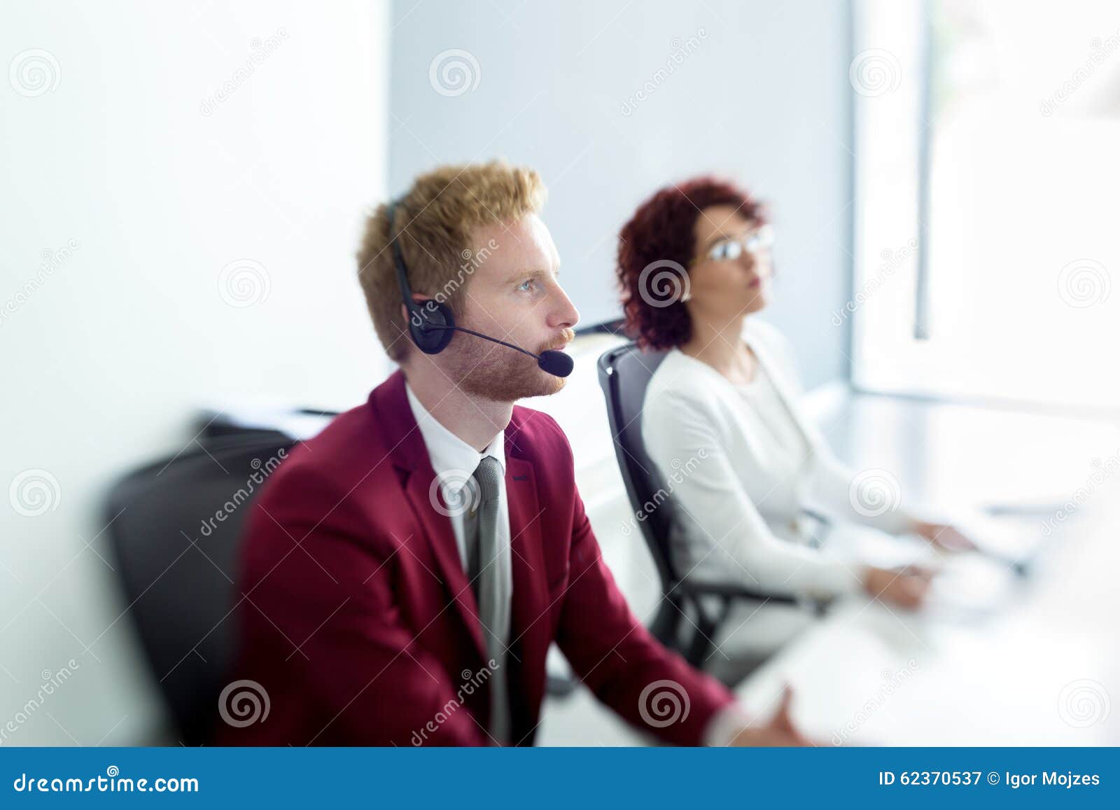 Costumer Service Agent stock image. Image of headset - 62370537