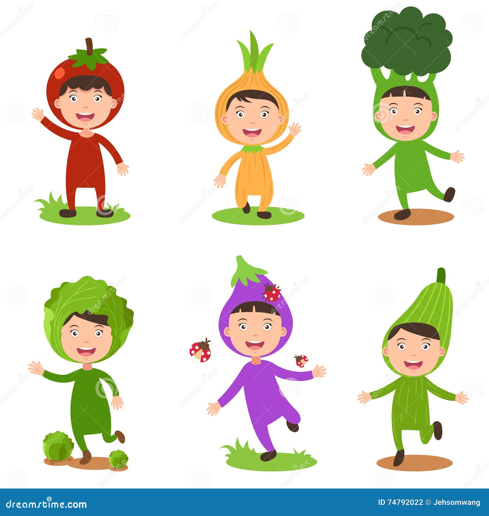 Costumes Vegetable Kids Vector Stock Vector - Illustration of education ...
