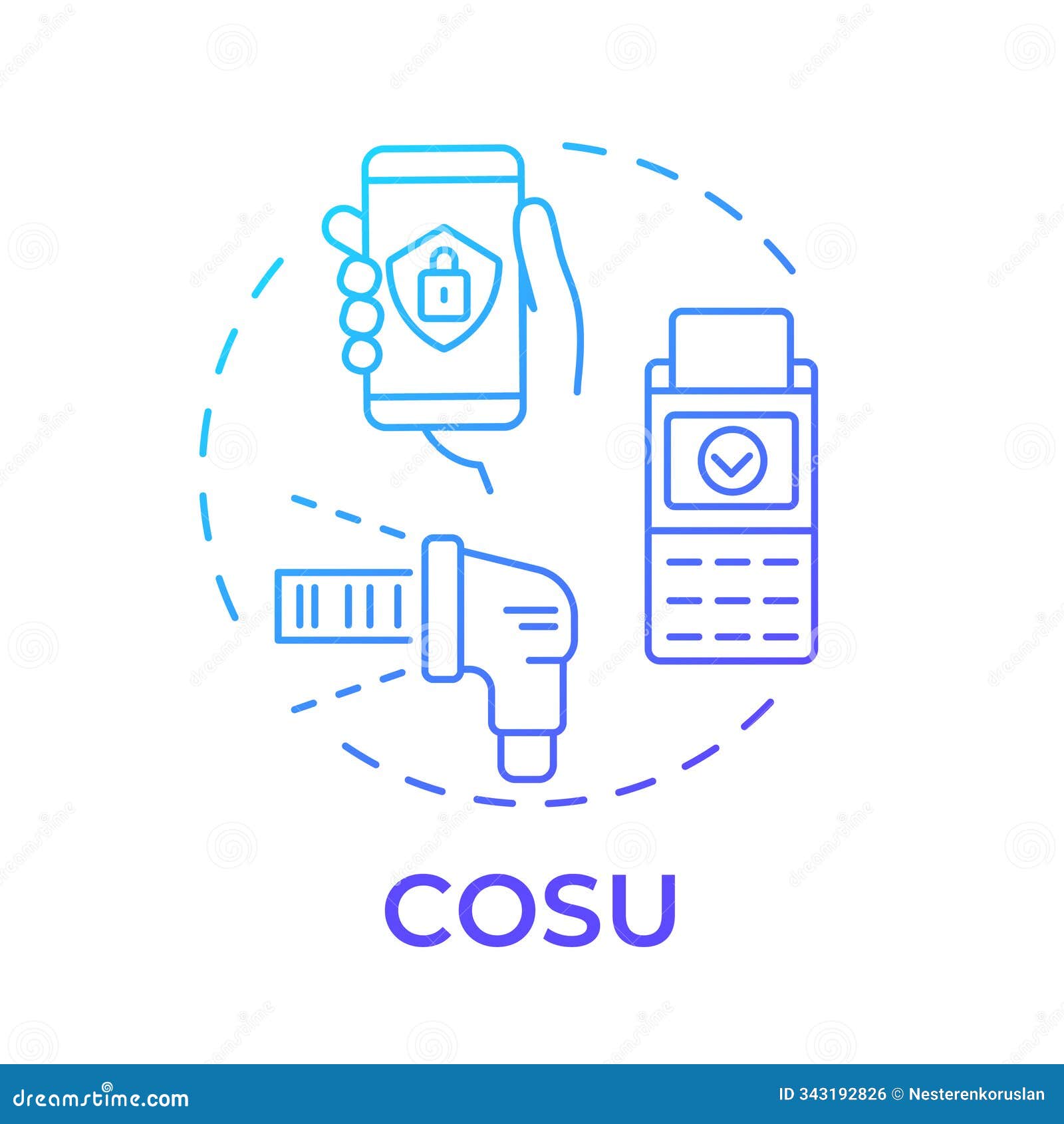 COSU Blue Gradient Concept Icon Stock Illustration - Illustration of ...