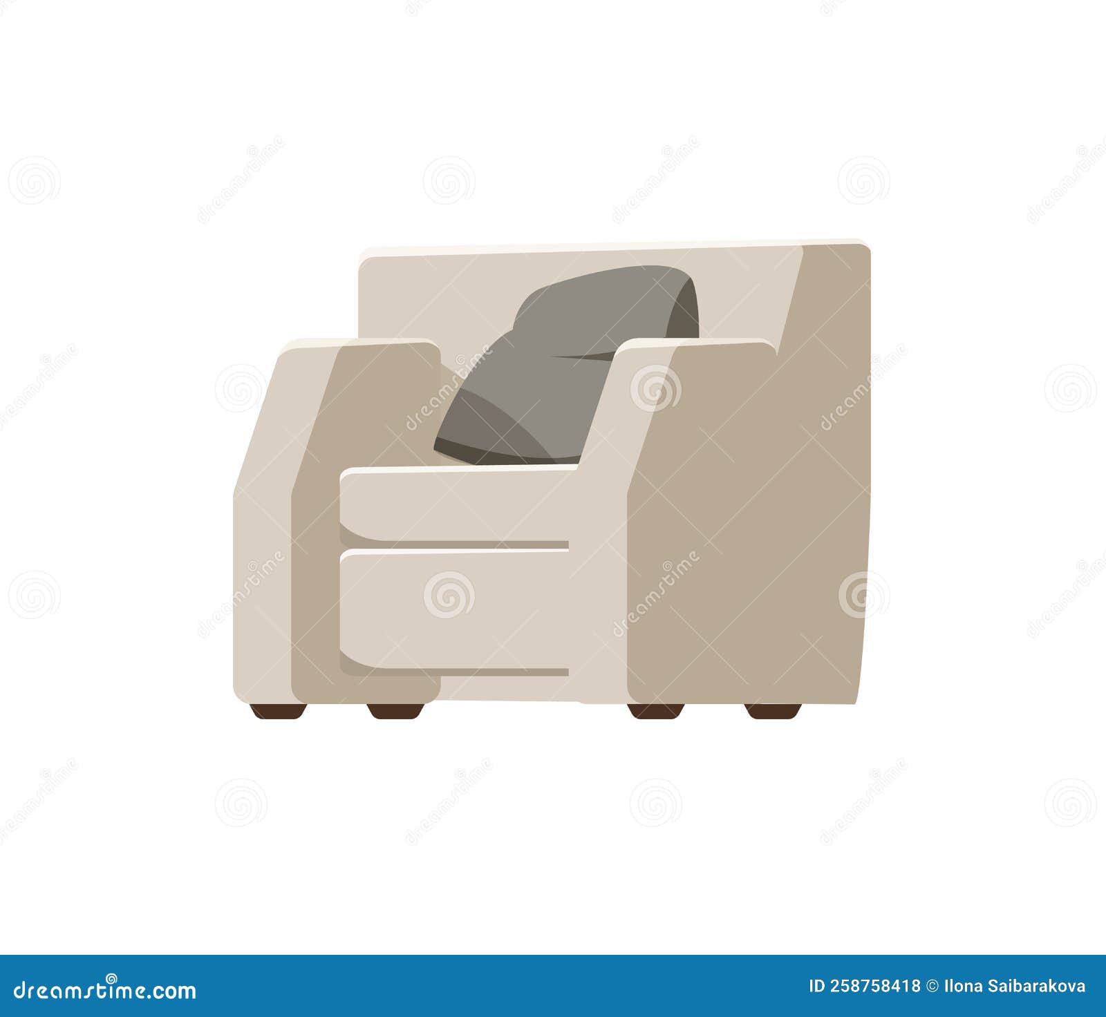 Cosy Armchair in Flat Cartoon Style Vector Eps10 Stock Vector ...