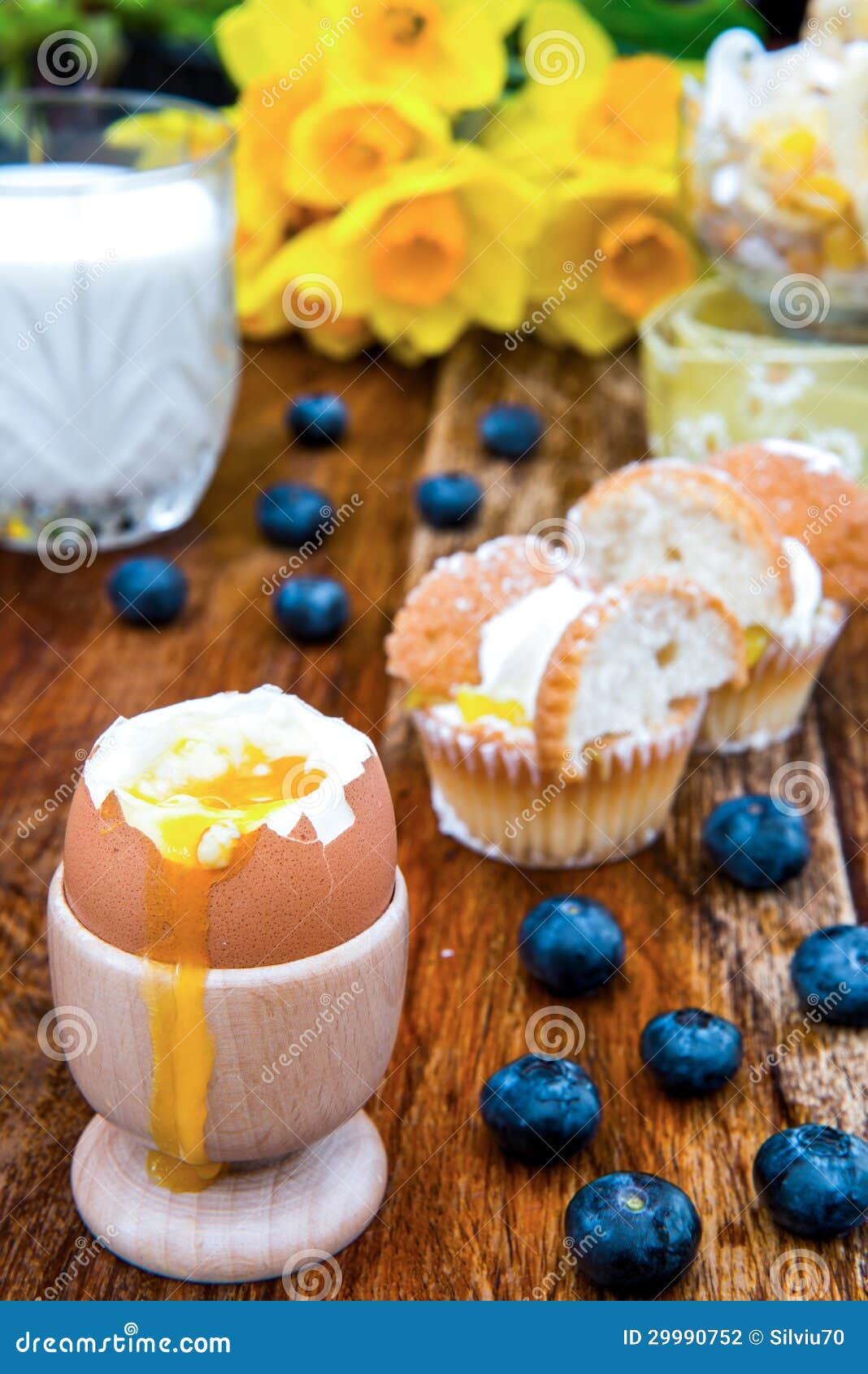 Messy egg breakfast stock photo. Image of cakes, daffodils - 29990752