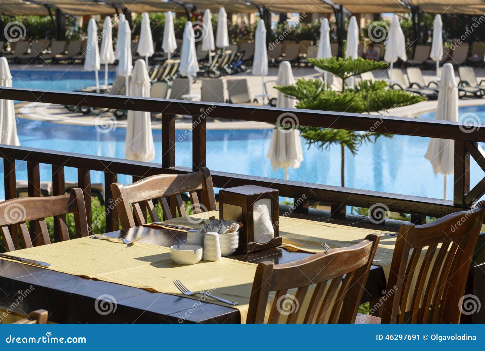 Cosy Cafe with Beautiful Pool Stock Image - Image of chairs, beach ...