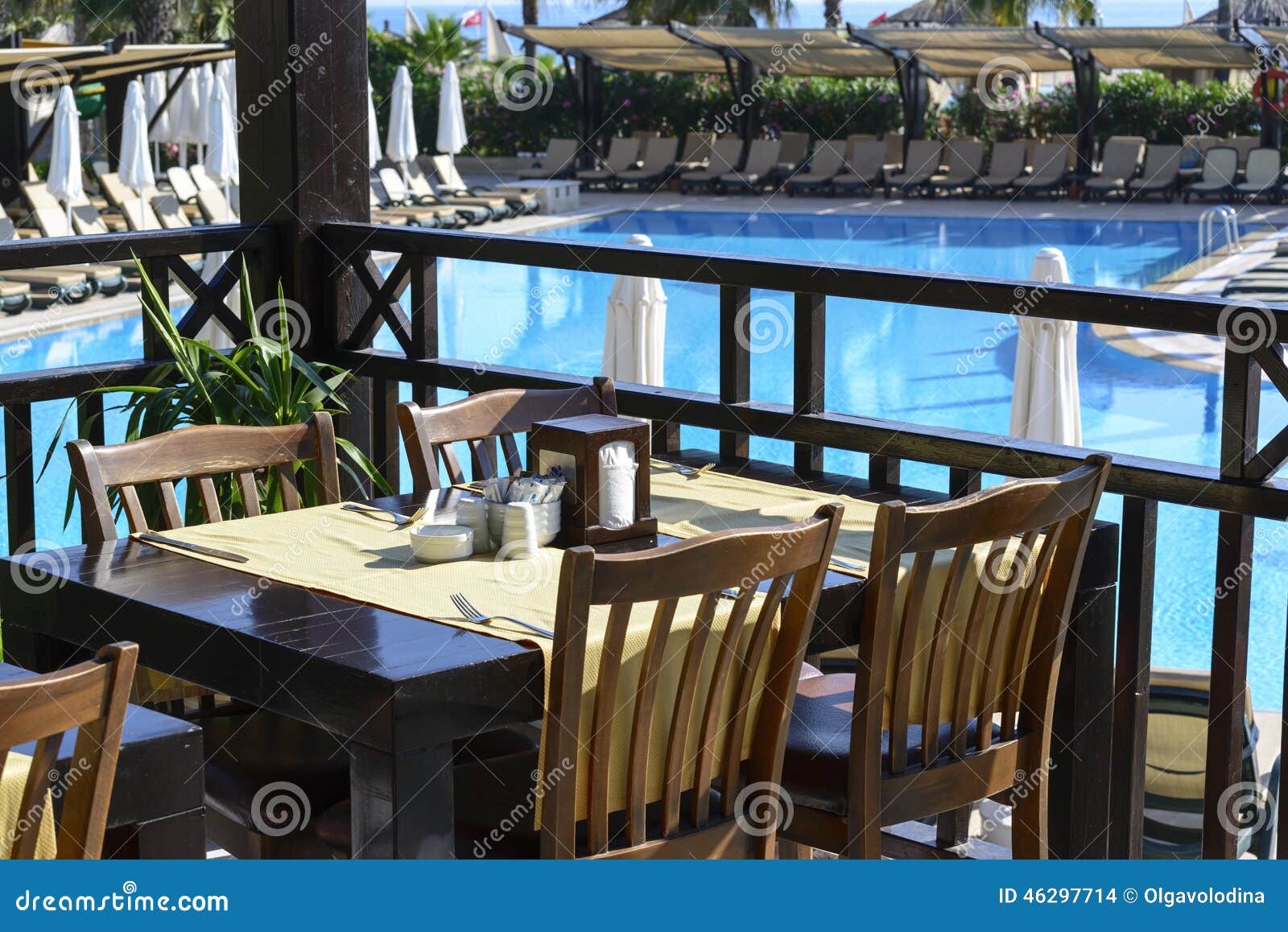 Cosy Cafe with Beautiful Pool Stock Photo - Image of exterior, luxury ...