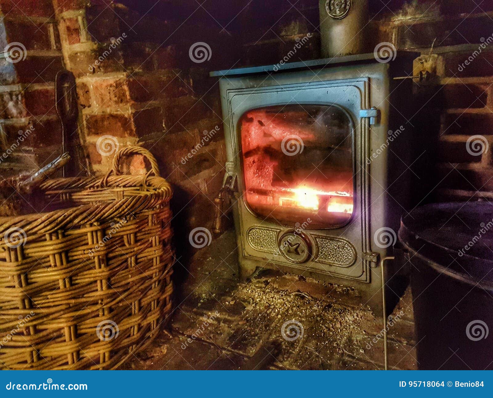Cosy Fireplace stock photo. Image of fire, pleasing, relaxing - 95718064