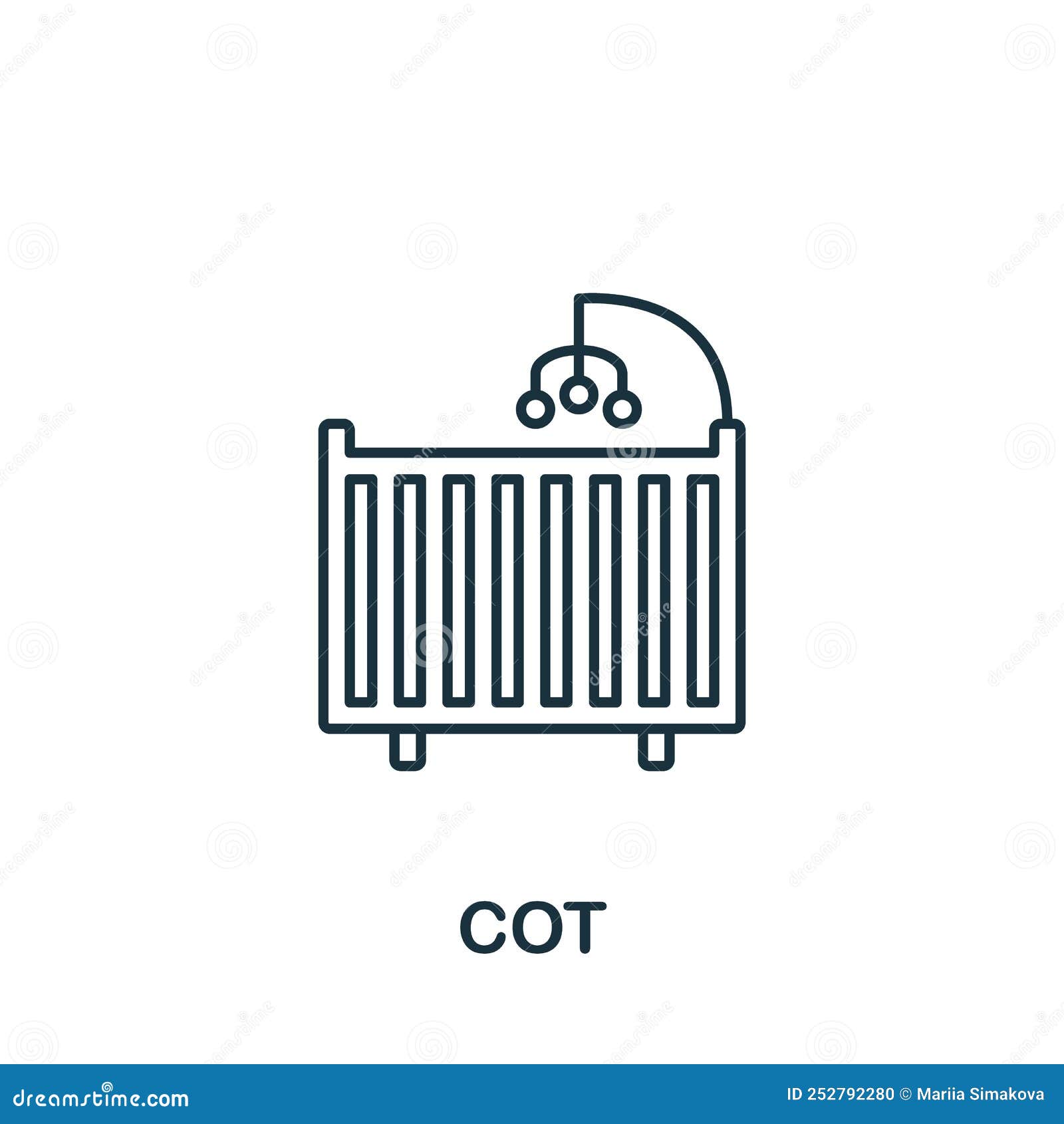 Cot Icon. Monochrome Simple Cot Icon for Templates, Web Design and ...