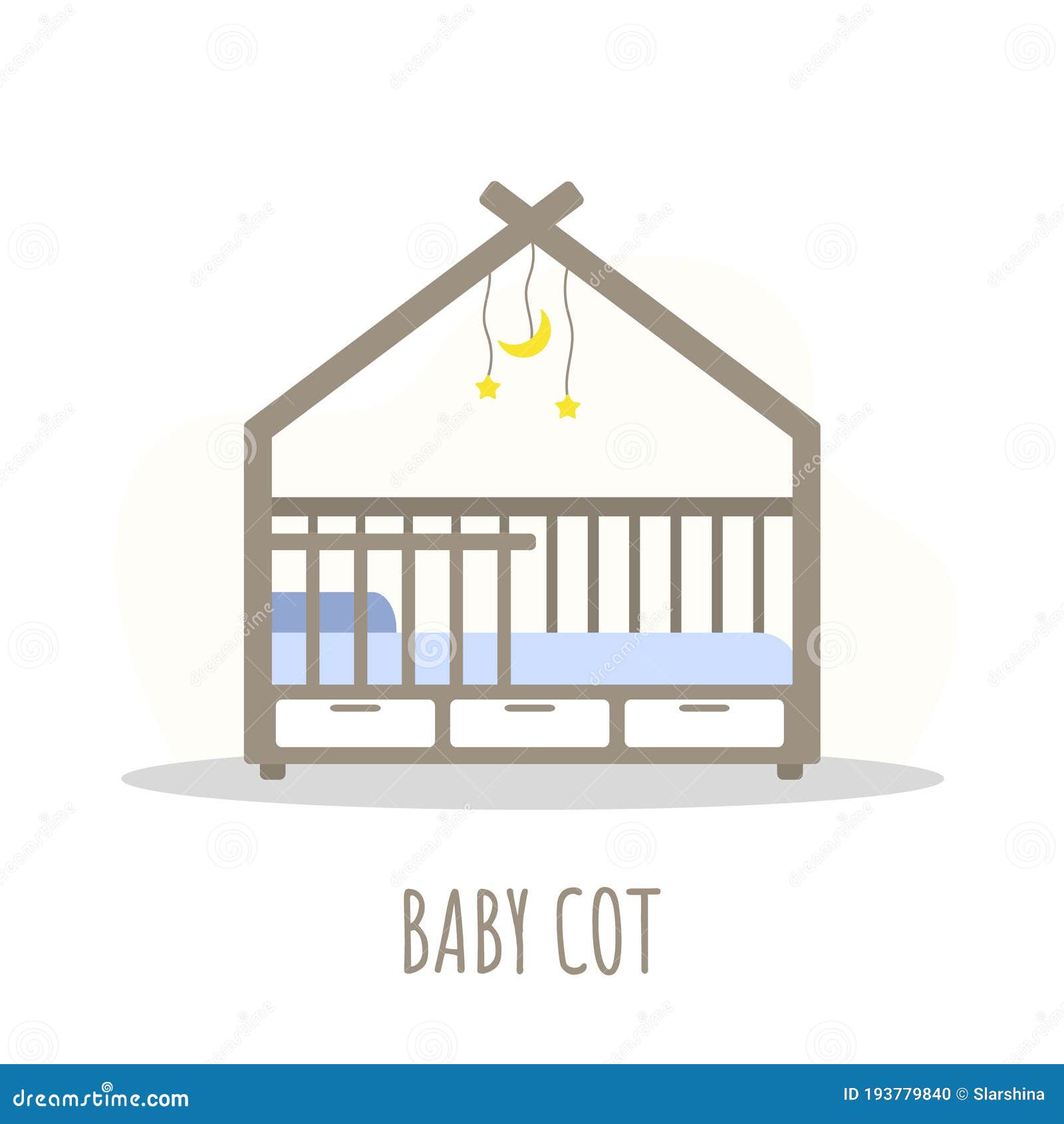 Cot Icon. Simple Element from Baby Things Icons Collection Stock Vector ...