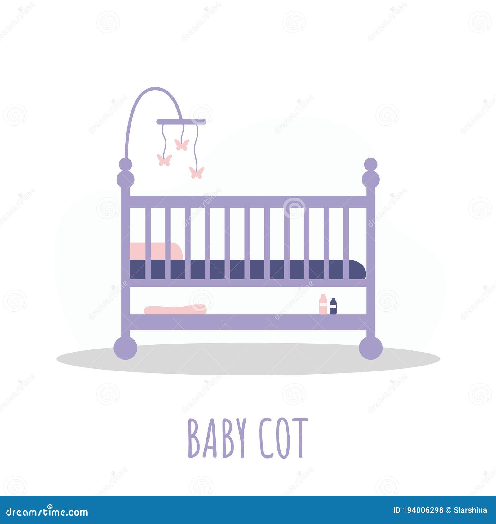 Cot Icon. Simple Element from Baby Things Icons Collection Stock Vector ...