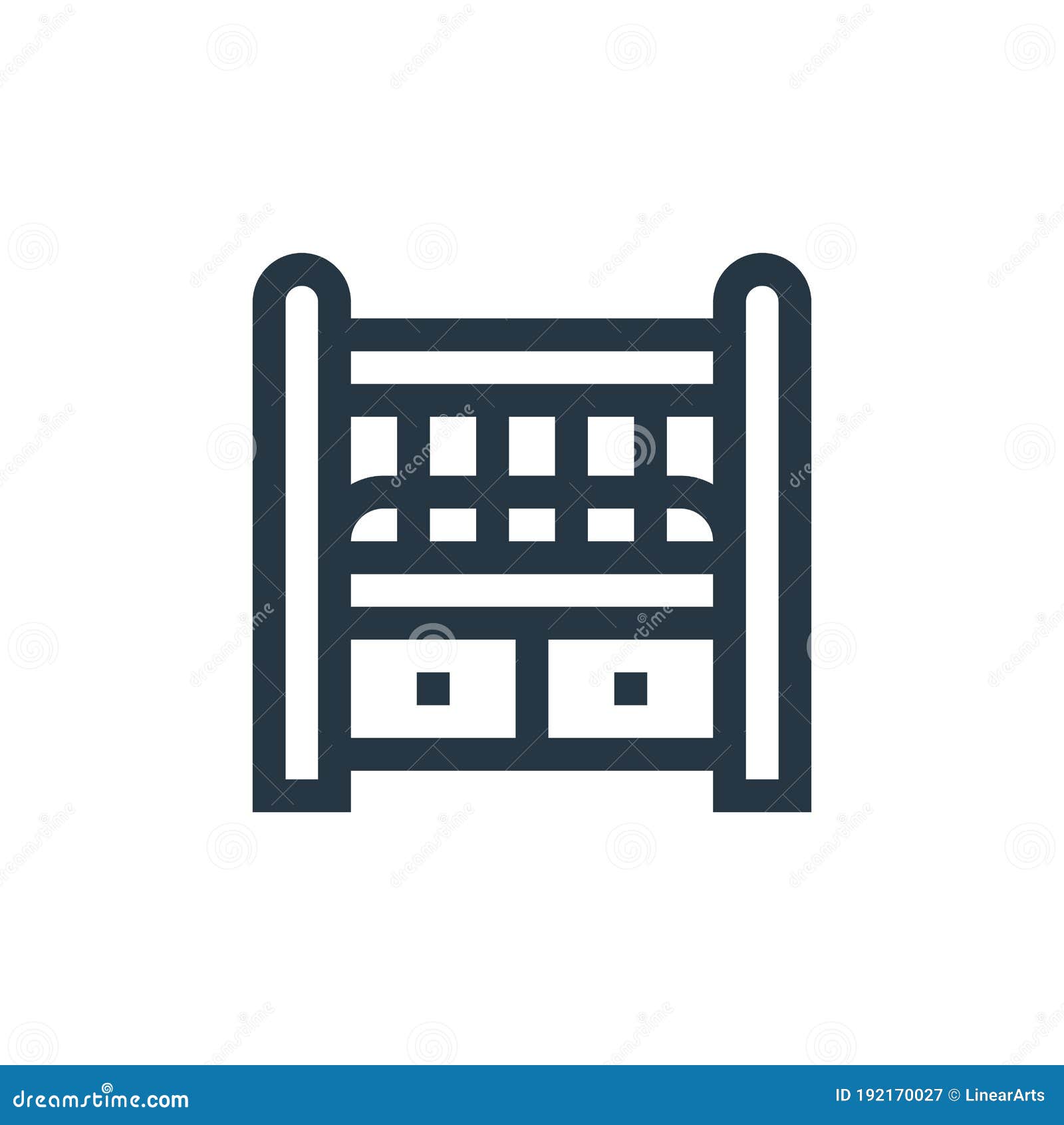 Cot Icon Vector from Baby Shower Concept. Thin Line Illustration of Cot ...