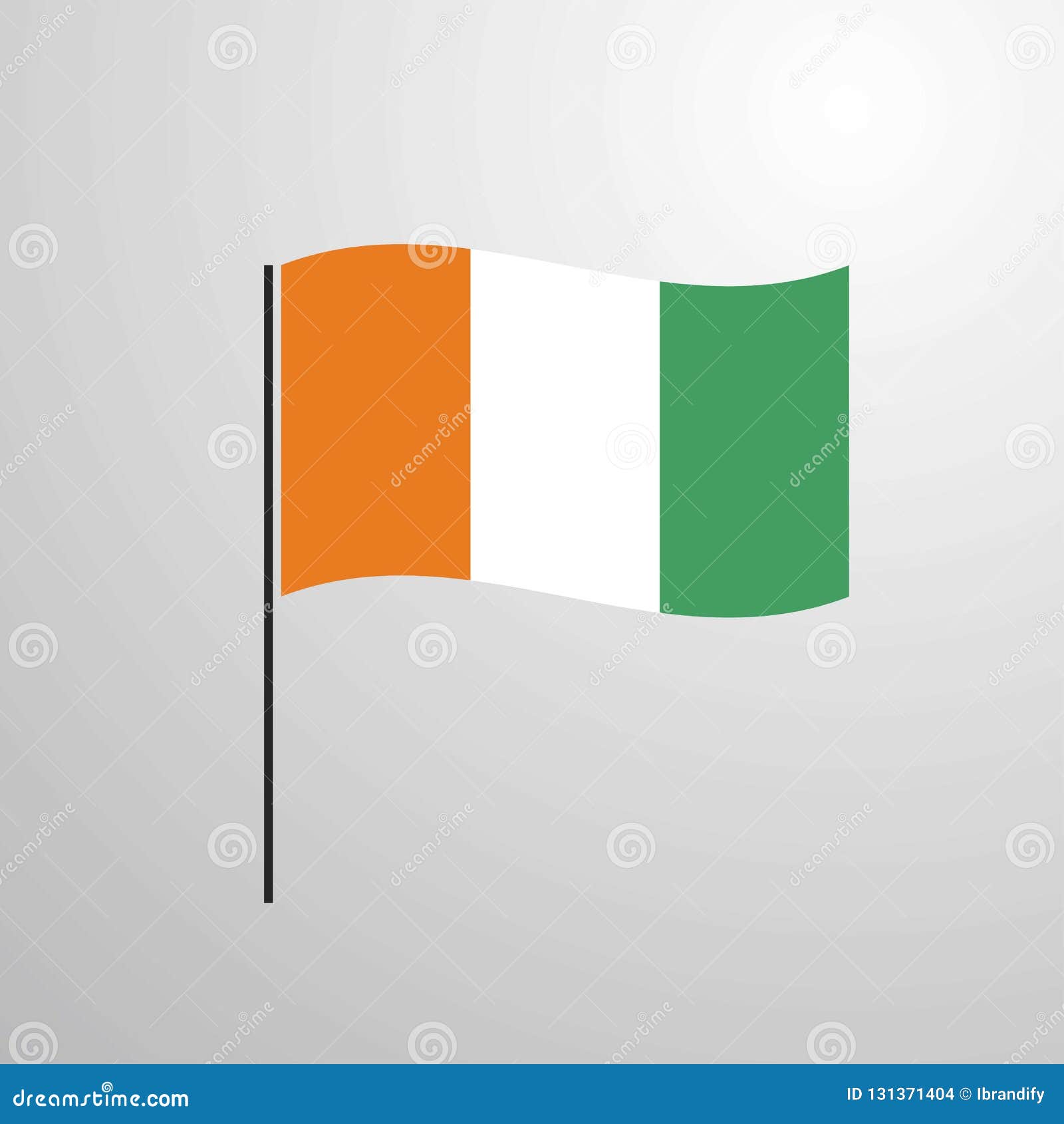 Cote D Ivoire Ivory Coast Waving Flag Stock Vector Illustration Of