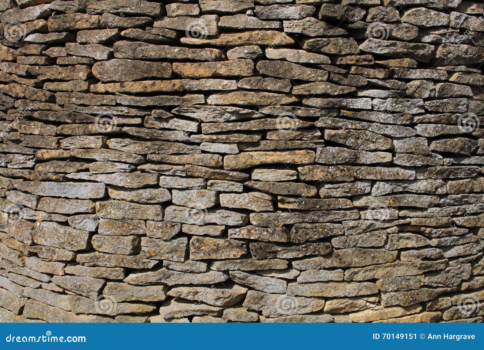 Cotswold Limestone and Sandstone Dry Stone Wall Stock Image - Image of ...