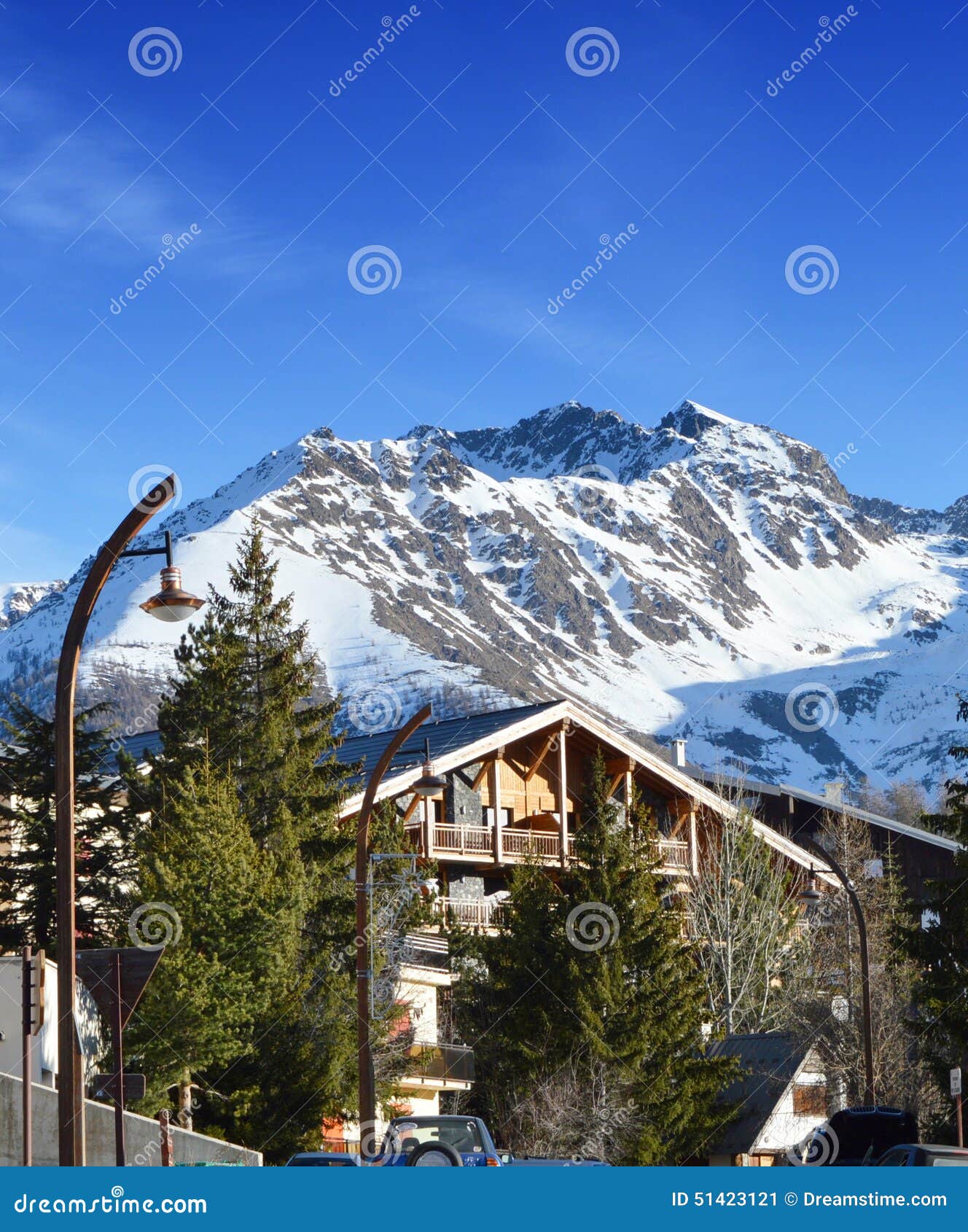 Cottage in Alps stock image. Image of peak, mountain - 51423121