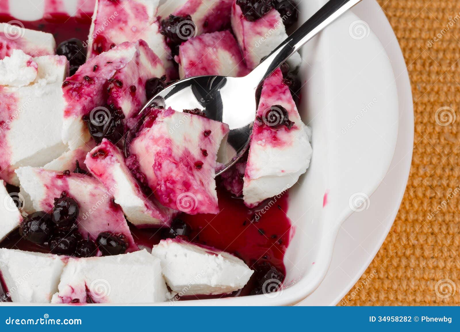 Cottage Cheese in a Bowl with Jam Stock Photo - Image of product ...