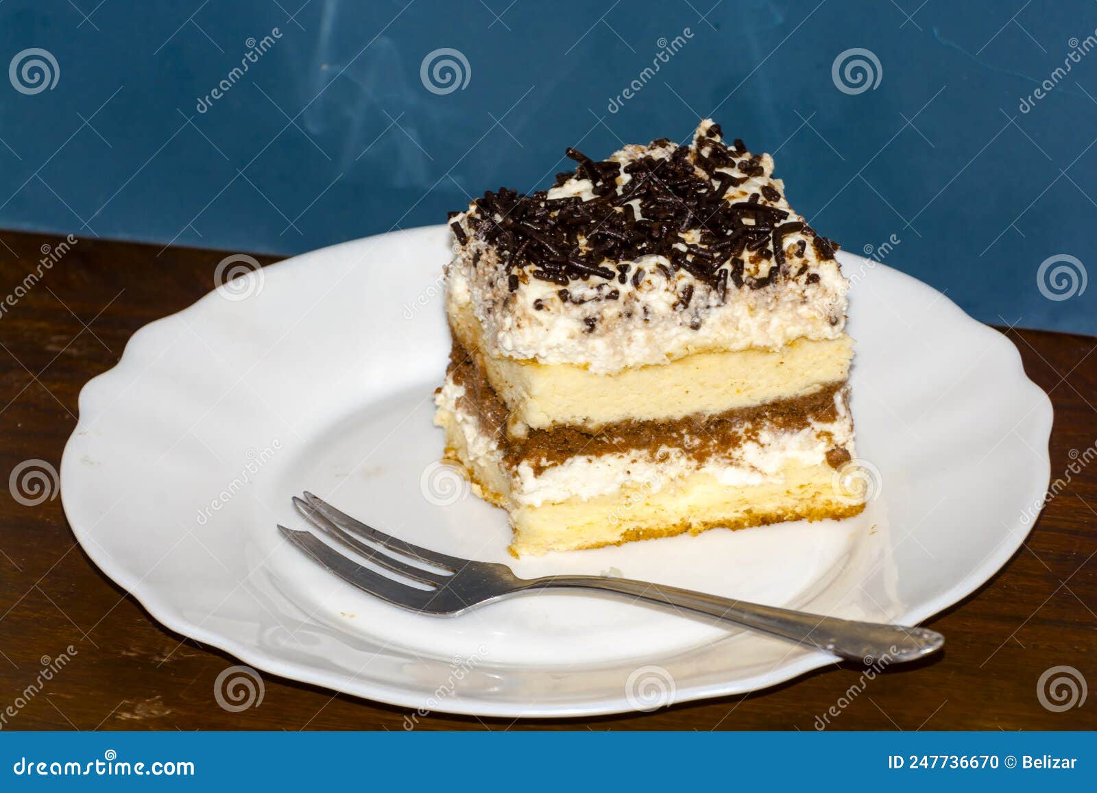 Cottage Cheese Chocolate Cake on a Plate Stock Photo - Image of ...