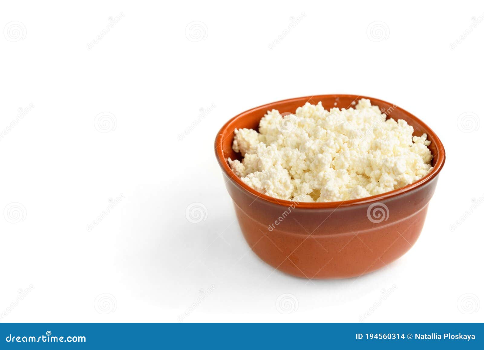 Cottage Cheese Isolated on White Background Stock Photo - Image of ...