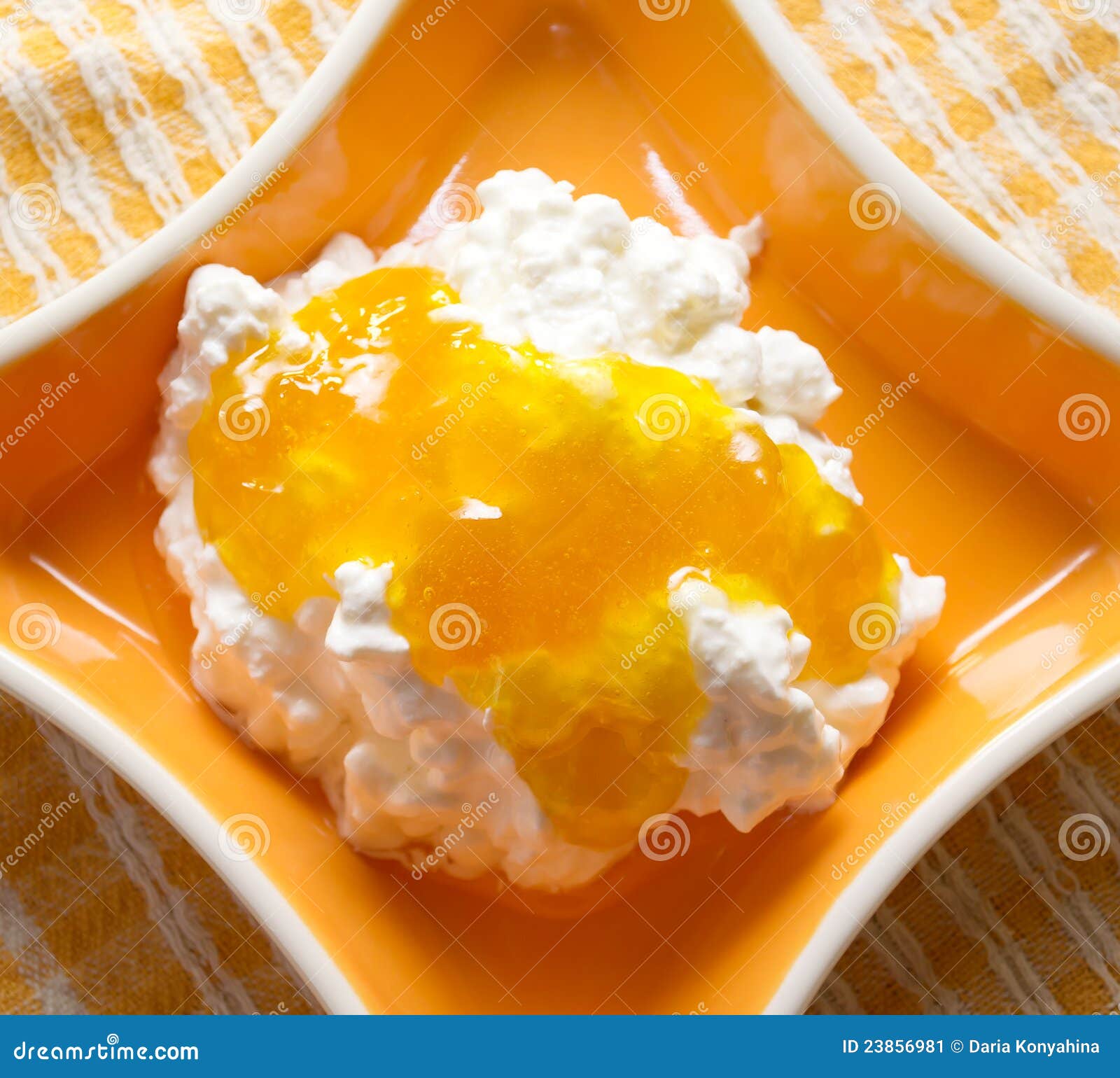 Cottage cheese with jam stock image. Image of milk, dishes - 23856981