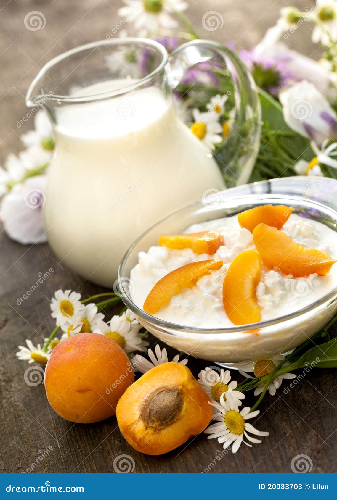 Cottage cheese and milk stock image. Image of beautiful - 20083703