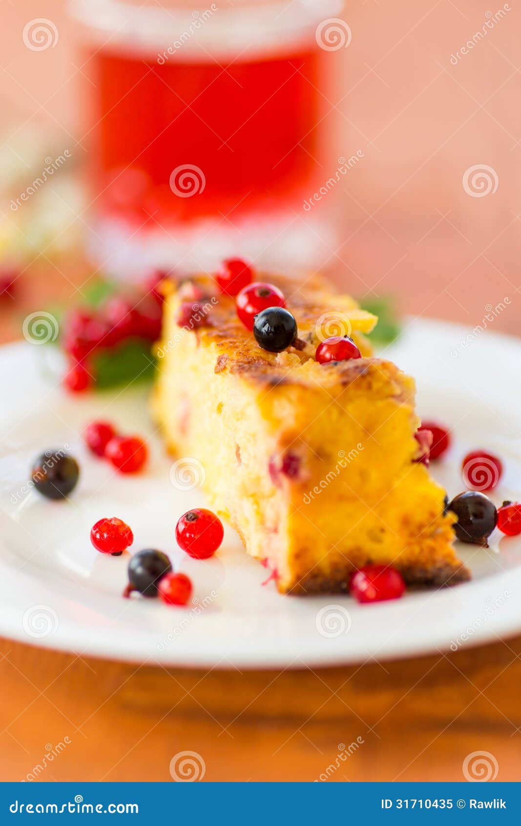 Cottage Cheese Pie with Berries Stock Image - Image of cooked, currant ...