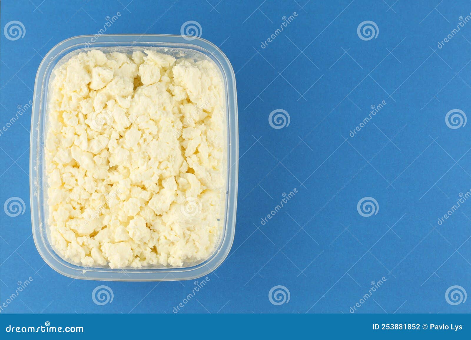 Cottage Cheese in a Plastic Container Stock Photo - Image of table ...
