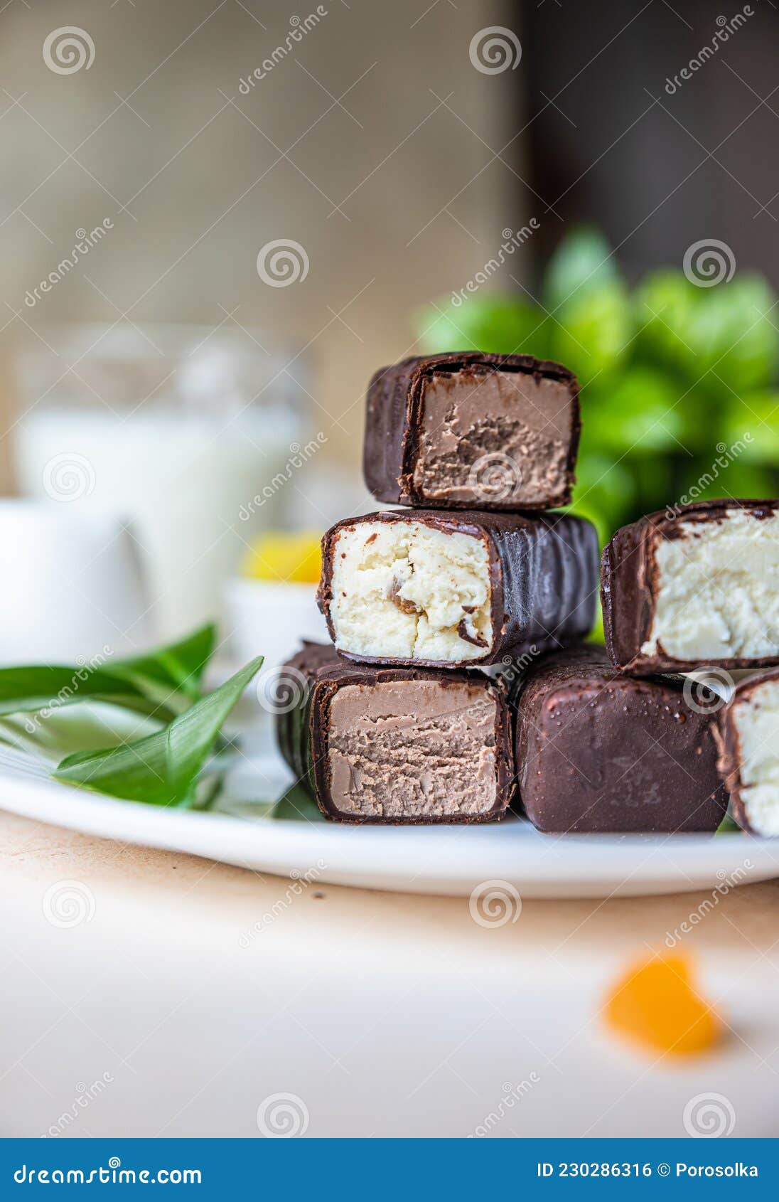 Cottage Cheese Rods or Bars in Chocolate Glaze. Delicious Breakfast ... Cottage Cheese Rods or Bars in Chocolate Glaze. Delicious Breakfast ...