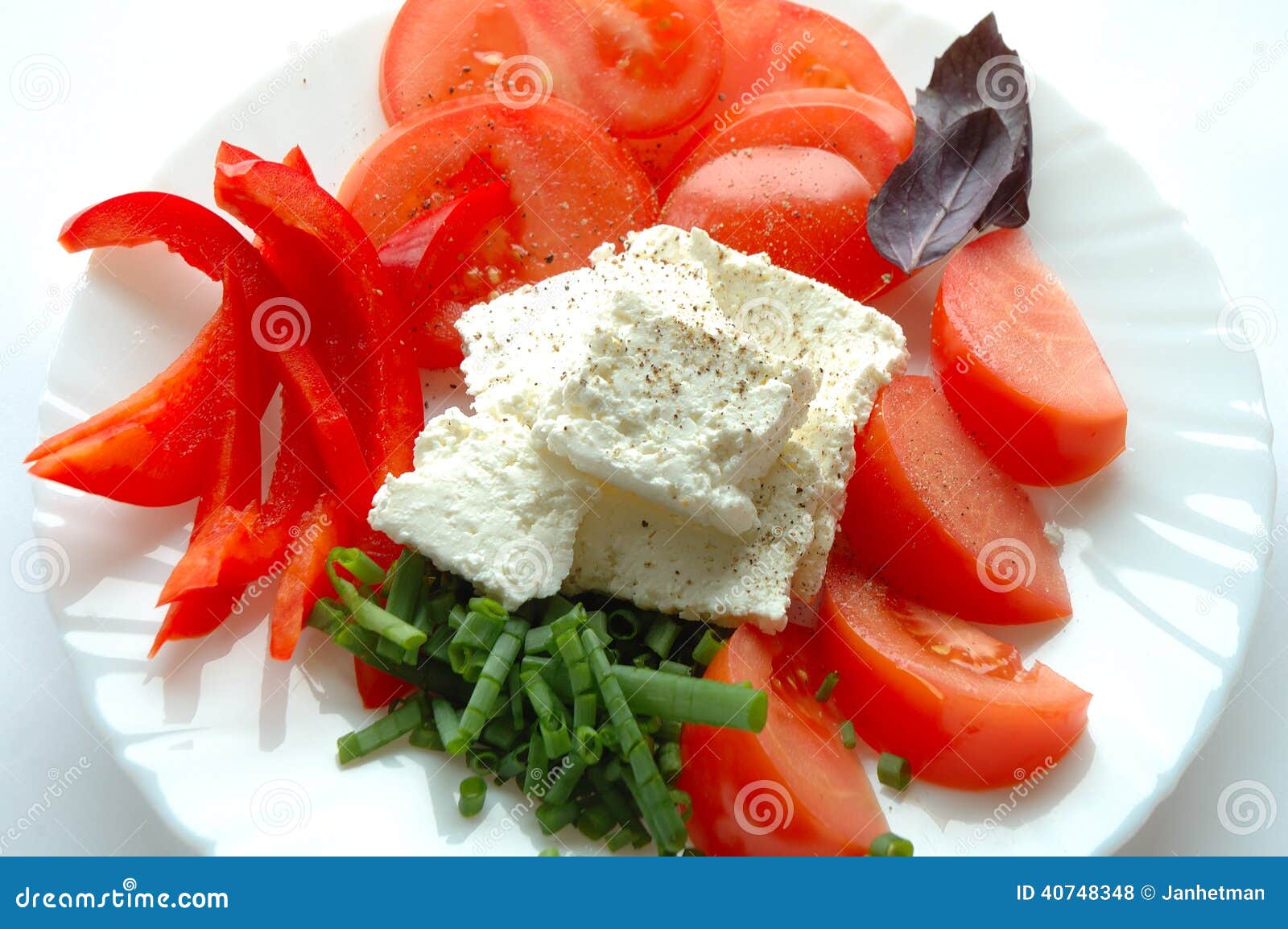 Cottage Cheese and Vegetables Stock Photo - Image of food, healthy ...