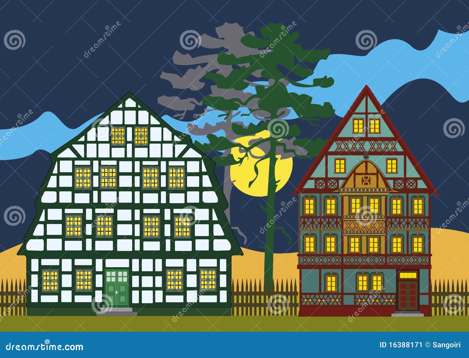 Cottage detailed drawing stock illustration. Illustration of apartment ...