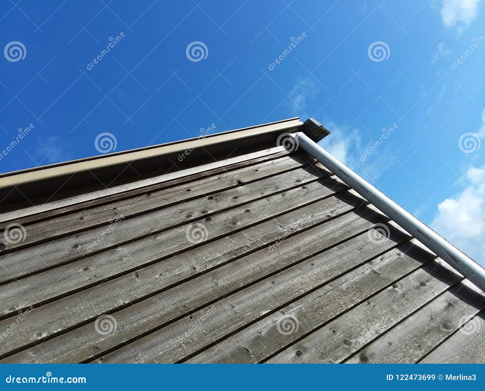 Cottage Farm Gutter with Blue Sky Stock Image - Image of house ...